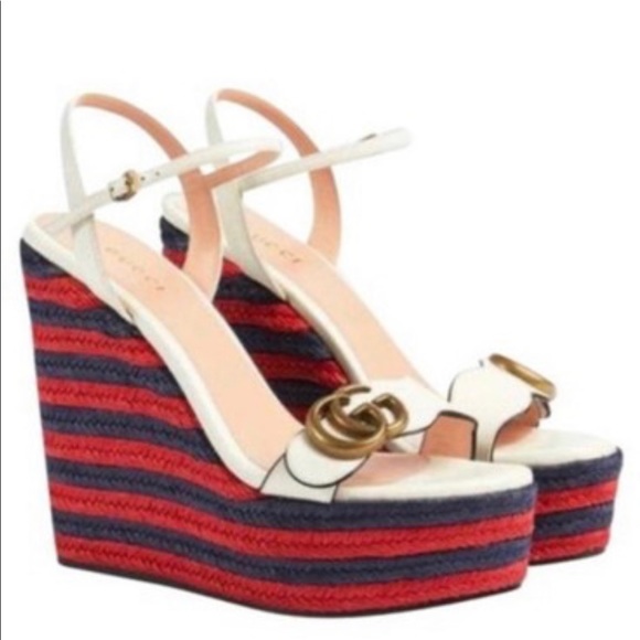 Gucci | Shoes | Gucci Marmont Double G Leather Espadrille Platform ...